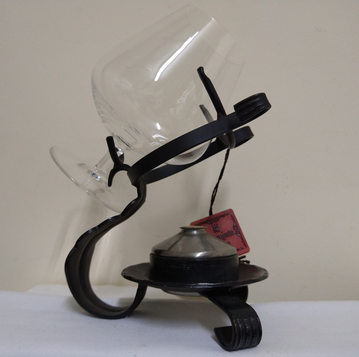 Conjunto de conhaque com taça em cristal e suporte para aquecimento ...